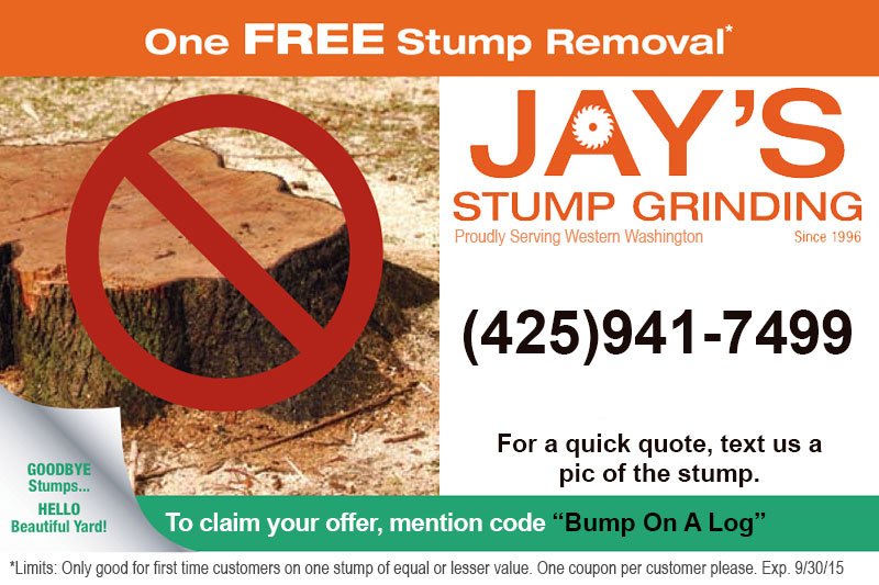 Stump Grinding Removal Rate Special Prices - Jay's Stump Grinding ...